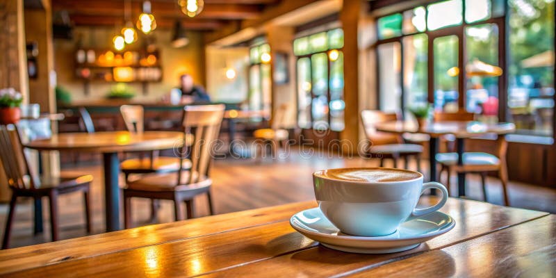 Coffee Break in a Sunny Cafe, Close-up, Wooden Table, Cafe, Coffee ...