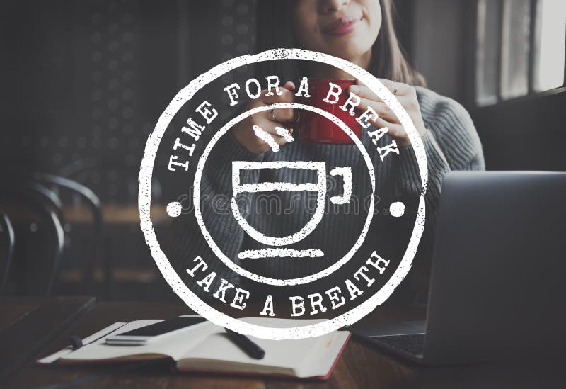 Coffee Break Tea Time Stamp Icon Graphic Concept Stock Photo - Image of ...