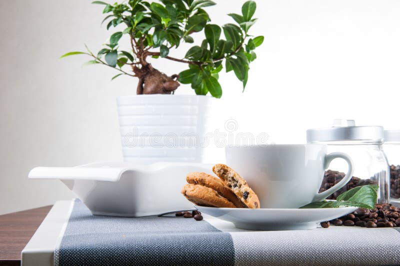 Coffee Break Theme on Kitchen Table Stock Photo - Image of detail ...
