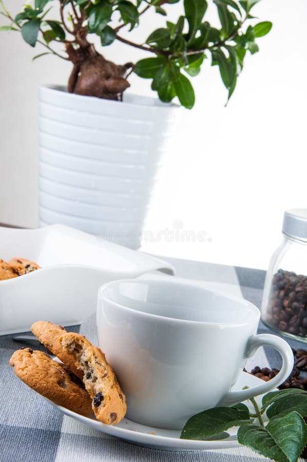 Coffee Break Theme on Kitchen Table Stock Photo - Image of powerful ...