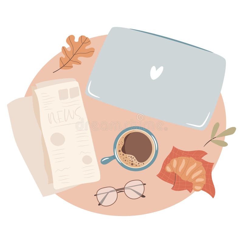 Coffee Break Time. Cozy Autumn Working Days Stock Vector - Illustration ...