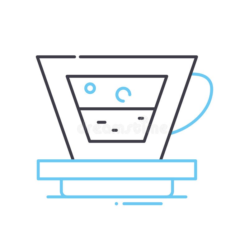 Coffee Break Time Line Icon, Outline Symbol, Vector Illustration ...