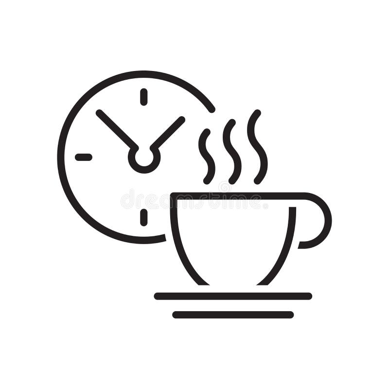 Coffee Break Time Off Line Art Vector Icon for Apps and Websites Stock ...