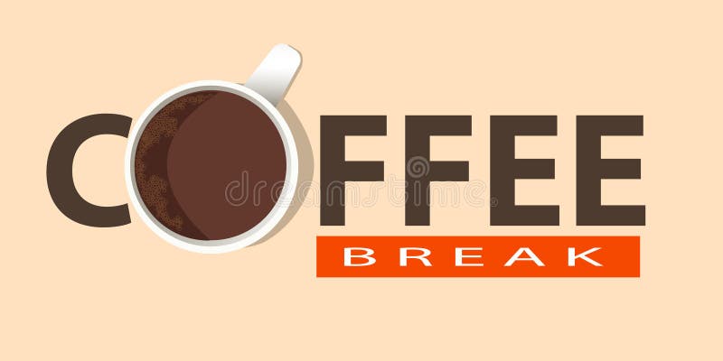 Coffee Break Time Symbol with Cup of Coffee Stock Illustration ...