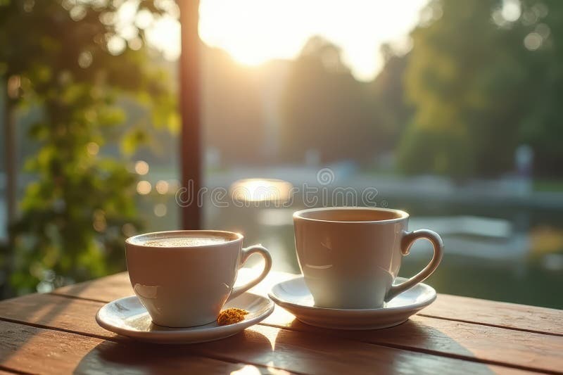 Coffee Break in Tranquil Afternoons Stock Illustration - Illustration ...