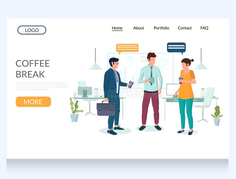 Coffee Break Vector Website Landing Page Design Template Stock Vector ...