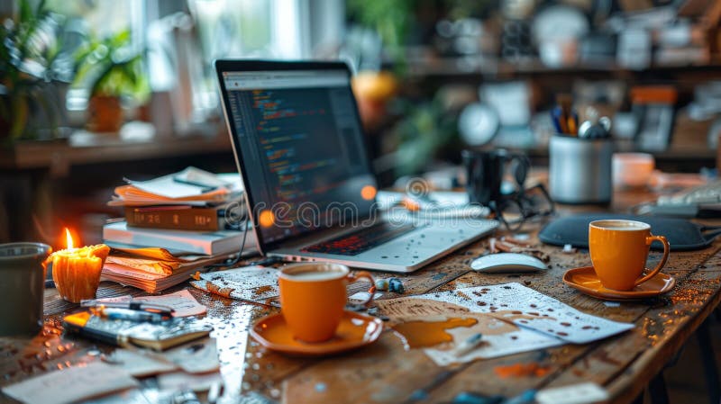 Coffee Break at Work.the Perfect Brew Break Stock Illustration ...