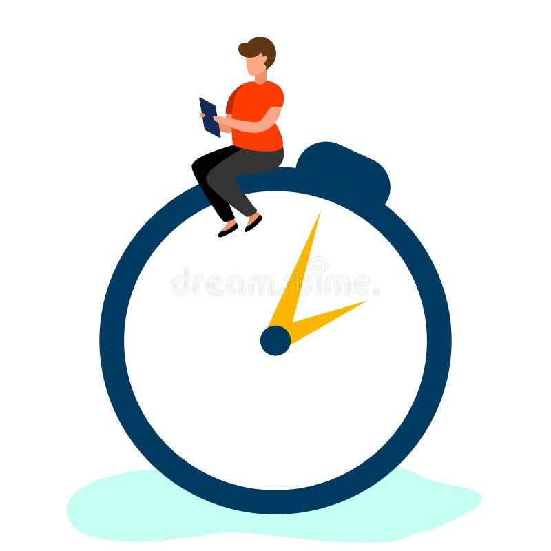 Coffee Break at Work, Personal Leisure Time - Vector Stock Illustration ... Coffee Break at Work, Personal Leisure Time - Vector Stock Illustration ...