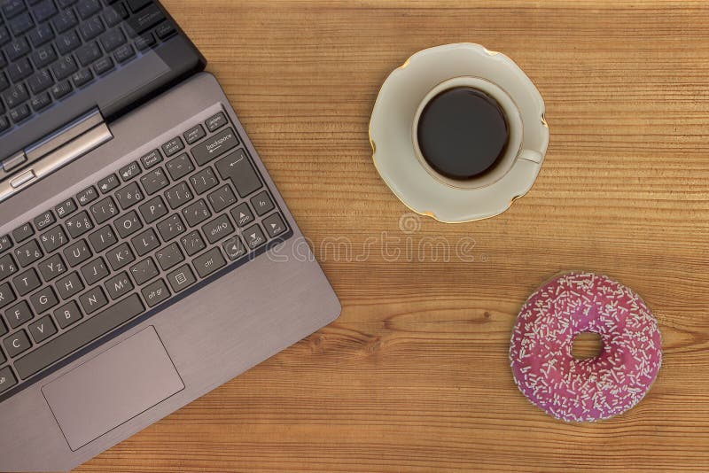 Coffee break at work stock photo. Image of cake, coffee - 61634620