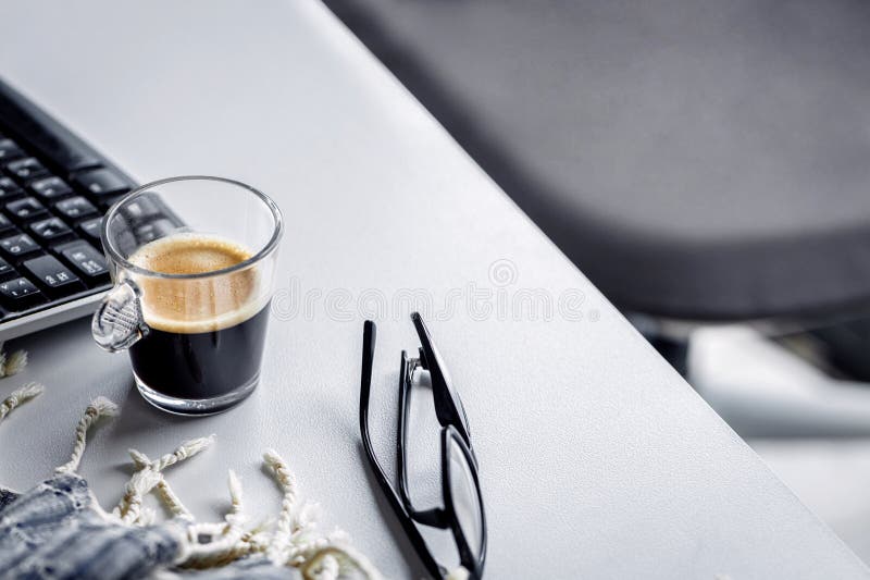 Coffee Break at the Working Desk Stock Photo - Image of coffee ...