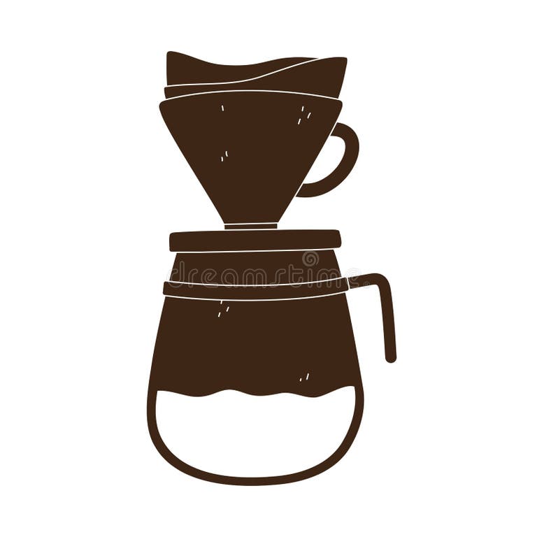 Coffee Brew Method Drip Silhouette Icon Style Stock Vector ...
