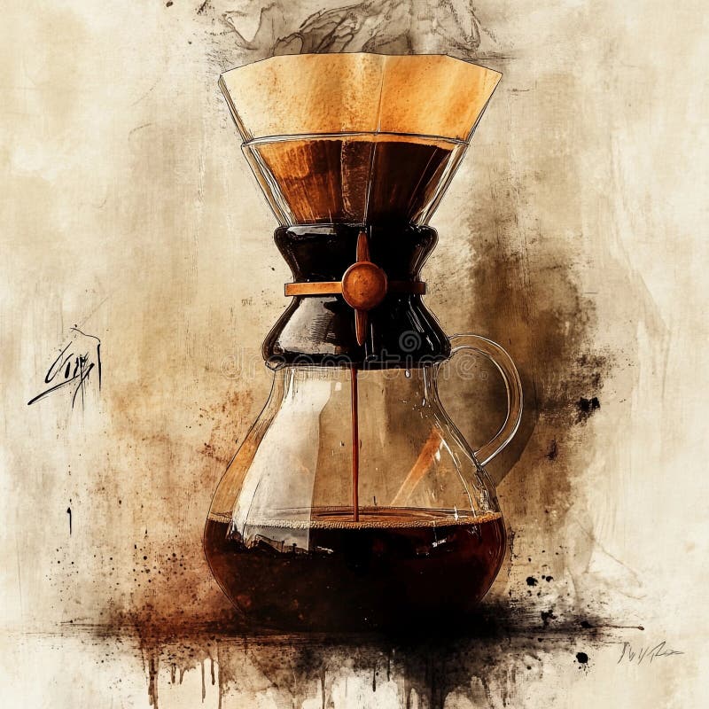 Coffee Brewing Process Using a Pour-over Method in a Cozy Kitchen ...