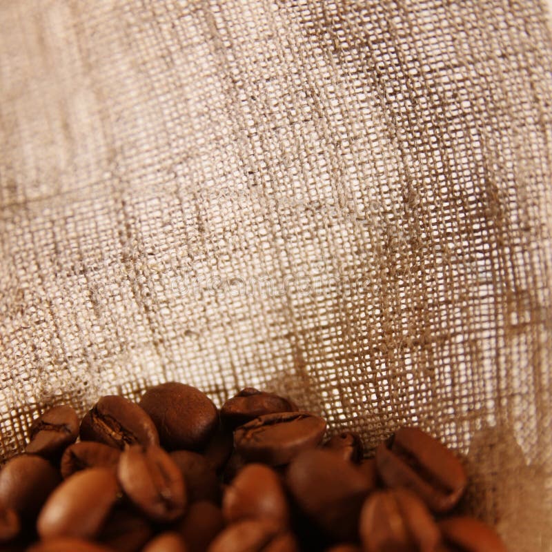 Coffee Cup with Burlap Sack of Roasted Beans Stock Photo - Image of ...