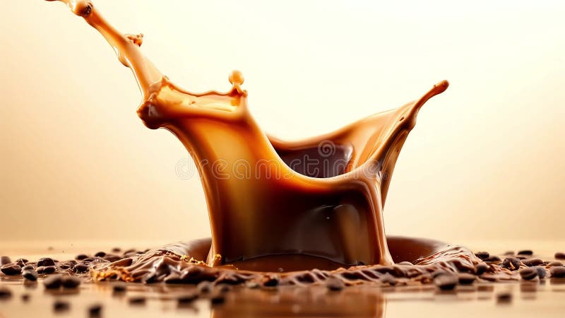 Coffee Burst: Liquid Motion & Aromatic Beans Stock Video - Video of ...