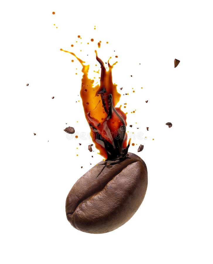Coffee Powder Burst from Coffee Bean Stock Image - Image of dark ...
