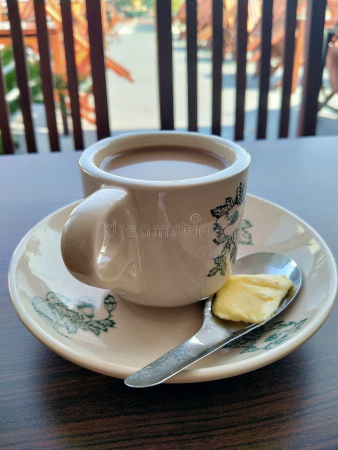 Coffee Butter in the Morning with Nice View Stock Image - Image of ...