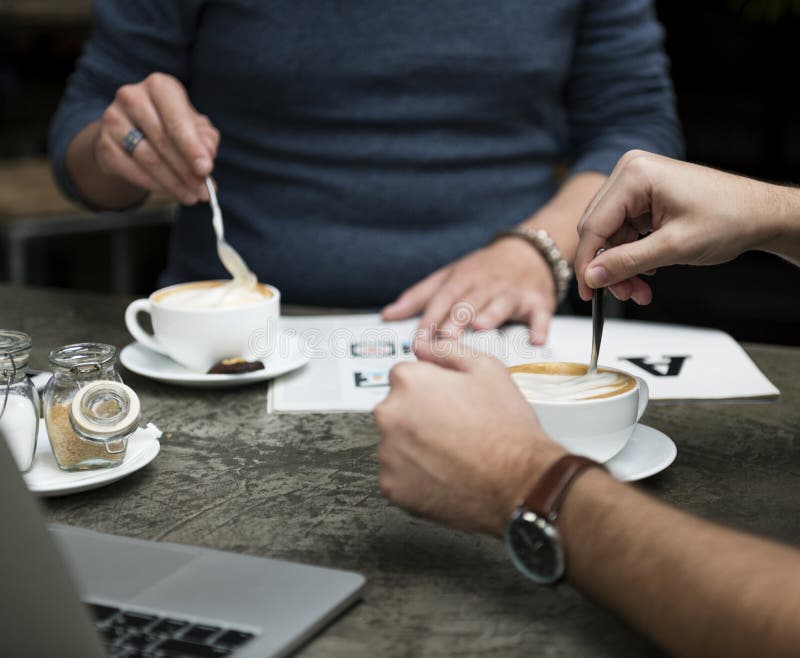 Coffee Cafe Colleagues Meeting Friends Stock Image - Image of friends ...