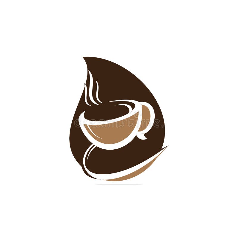 Coffee Cafe Drop Shape Concept Vector Logo Design. Stock Vector ...