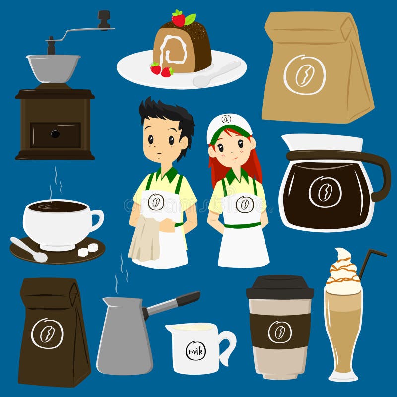 Coffee Cafe Vector Collection Stock Vector - Illustration of design ...