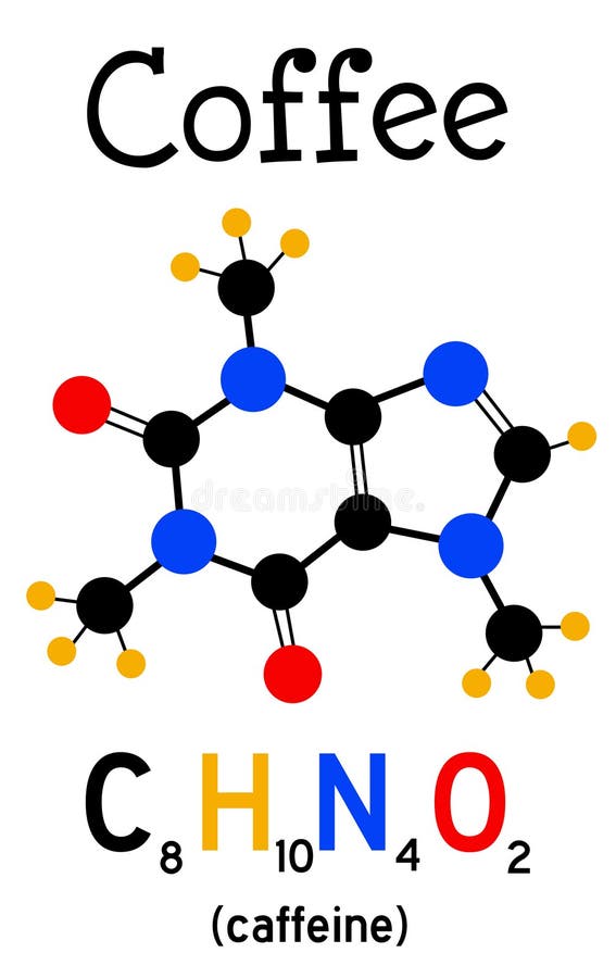 Coffee caffeine stock illustration. Illustration of atomic - 213070937