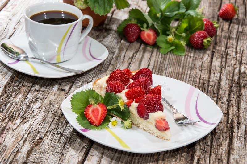 Easter Cake, Cup of Coffee and Spring Flowers Stock Photo - Image of ...
