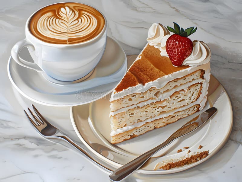 This is a coffee and cake stock illustration. Illustration of layered ...