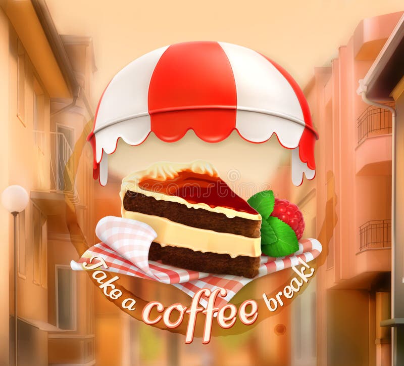 Coffee and Cake stock illustration. Illustration of candy - 59630072