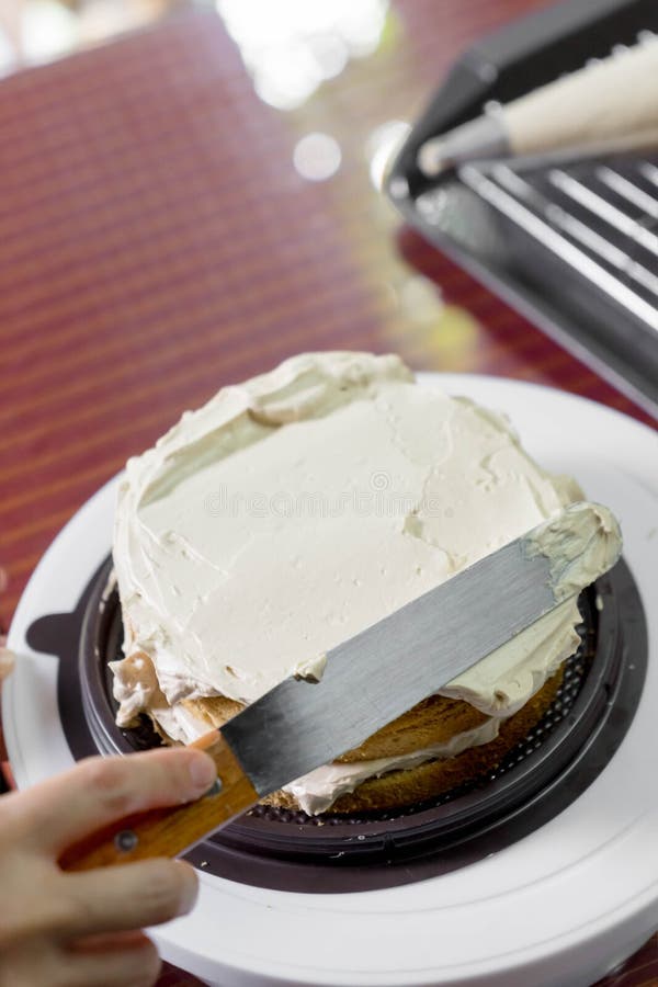 Coffee cake stock image. Image of icing, making, snack - 70419605