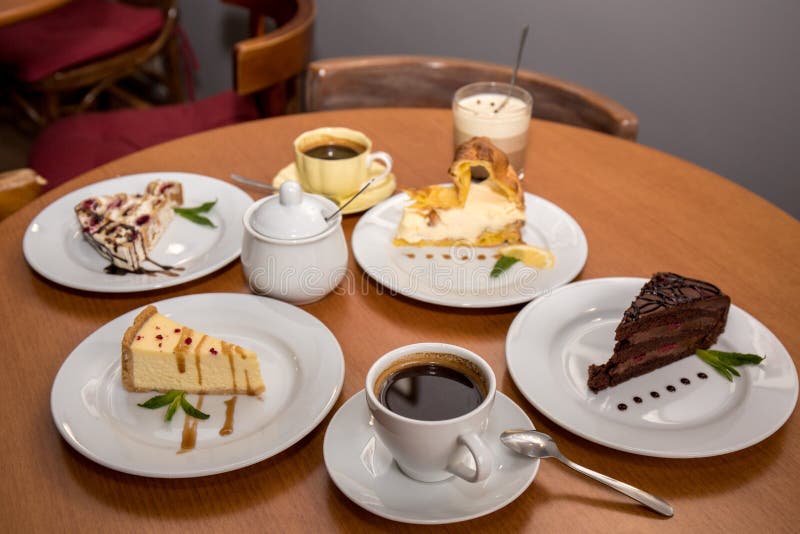 Coffee and Cakes on a Table Stock Photo - Image of delicious, drink ...