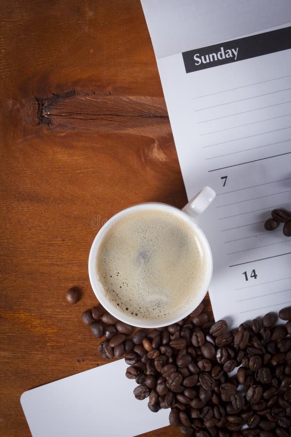 Coffee on the Table with Calendar Stock Photo - Image of diary, cafe ...