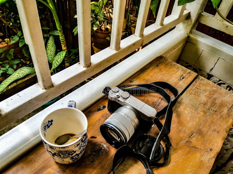 Coffee and camera stock photo. Image of photograph, black - 173133750