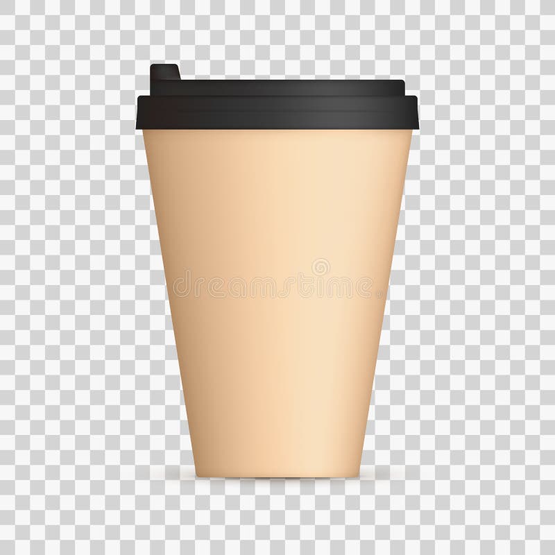 Coffee Cap with Black Lid Mock Up. Empty Mug Template with Space for ...