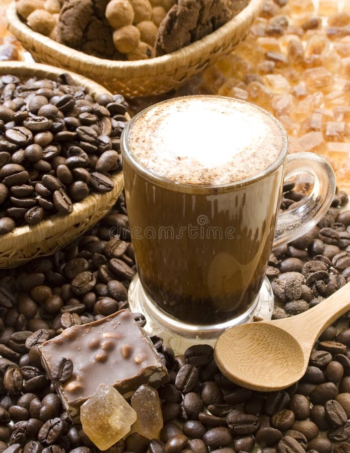 Coffee cappuccino stock image. Image of heat, brown, breakfast - 4434619