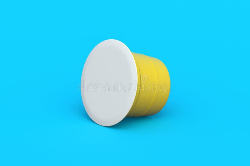 Coffee Capsule on Blue Background. Modern Decaf Pod for Machine Stock ...