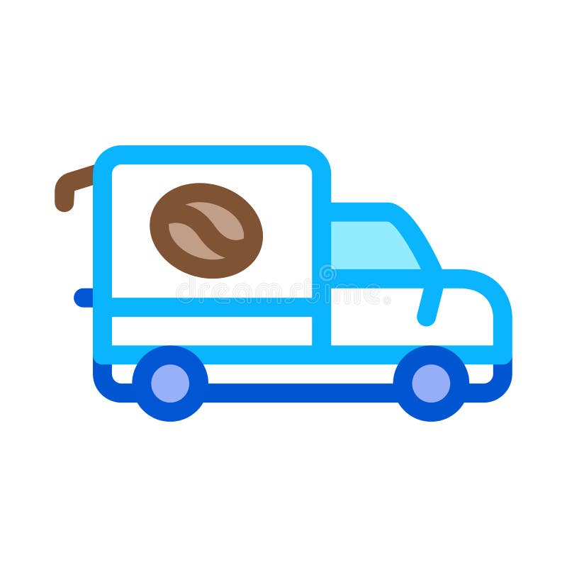 Coffee Car Icon Vector Outline Illustration Stock Vector - Illustration ...