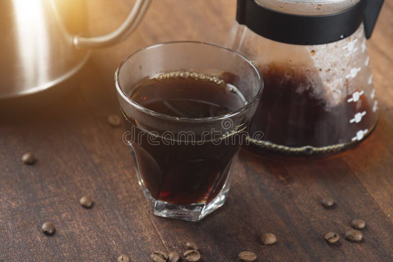 Coffee Carafe and Coffee Dripping Stock Image - Image of brew, grounds ...