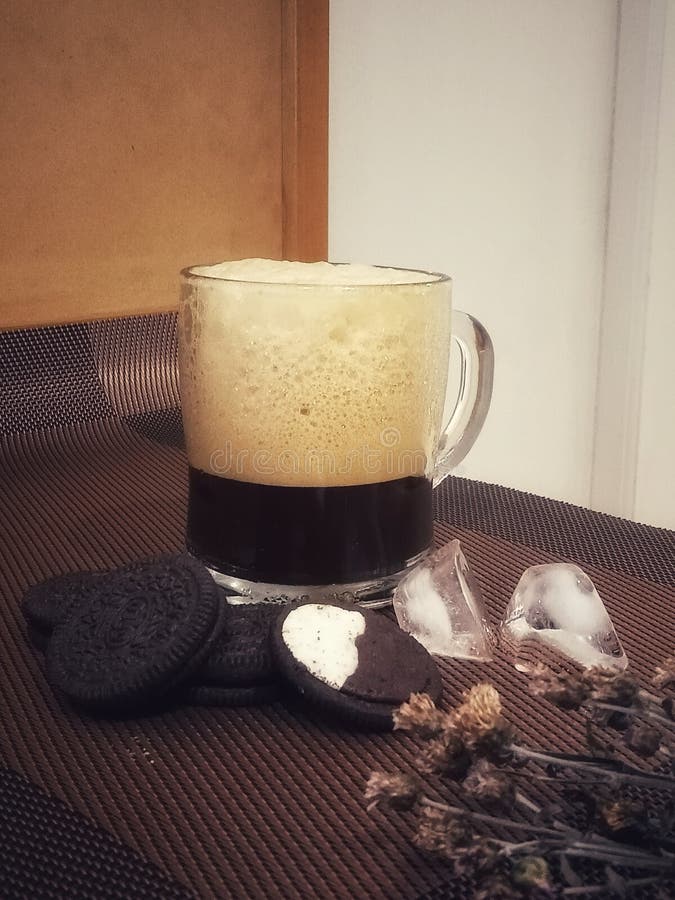 Coffee Caramel Photo with Ice Cubes Stock Photo - Image of beverage ...