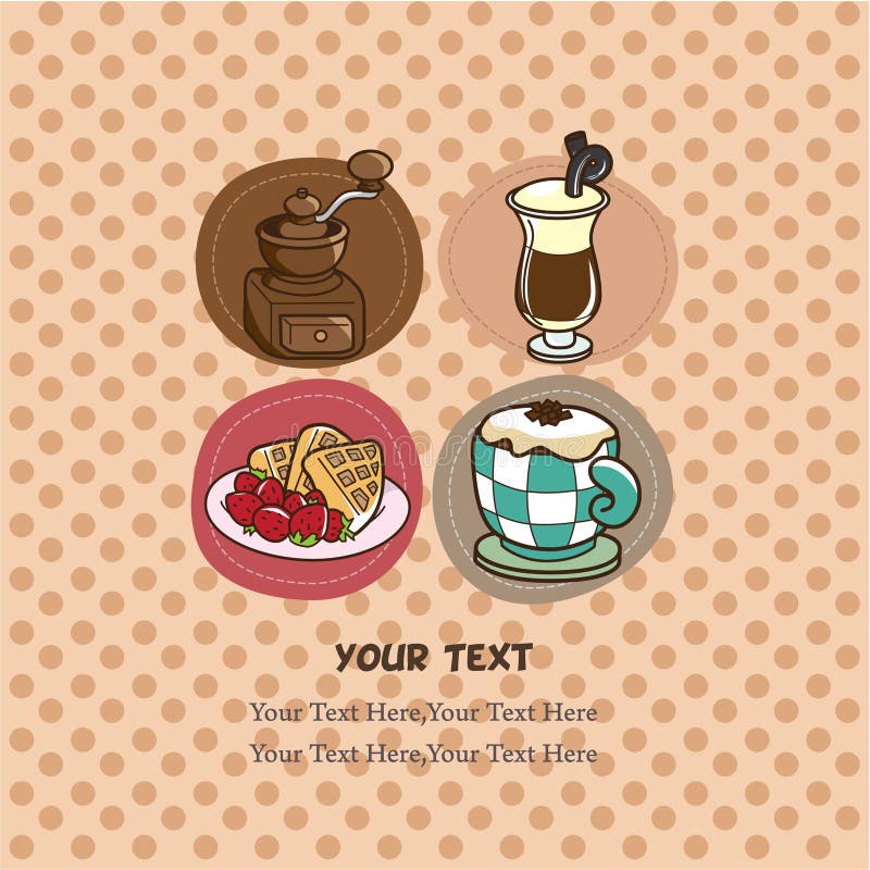 Coffee card stock vector. Illustration of cute, cartoon - 17261632