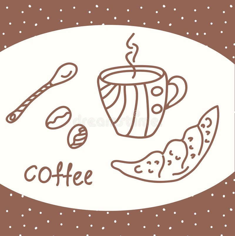 Coffee card with beans stock vector. Illustration of drawing - 18001162