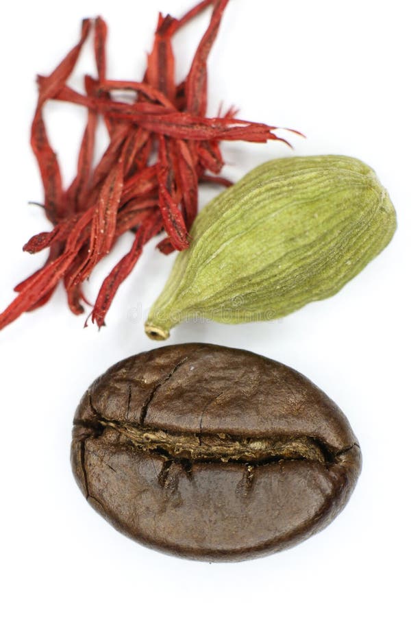 Coffee, Cardamom and Saffron Stock Photo - Image of freshness, spice ...