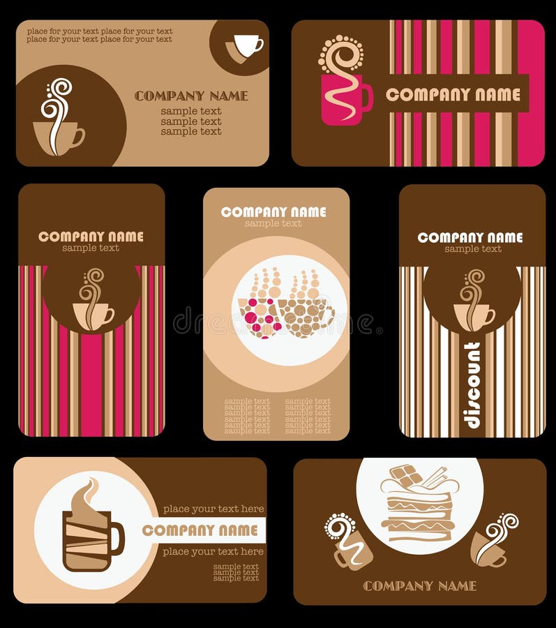 Coffee cards stock vector. Illustration of graphic, candy - 22174444