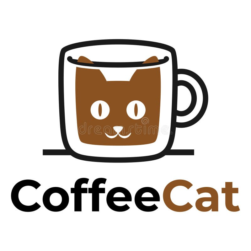 Simple Coffee Cat Logo Stock Illustrations – 283 Simple Coffee Cat Logo ...