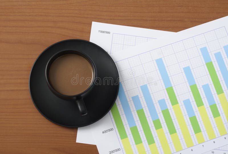 Coffee & Chart on the Desk Stock Photo - Image of people, medium: 34249392