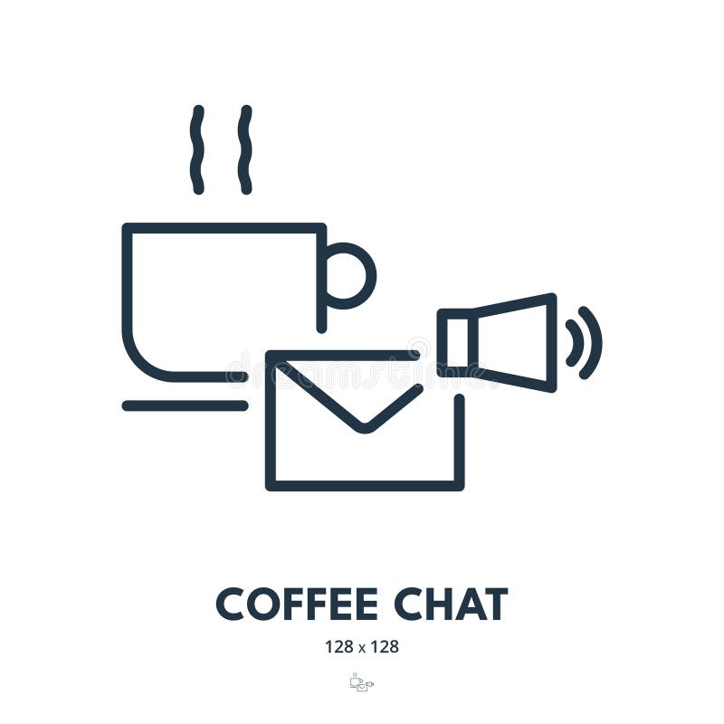 Coffee Chat Icon. Cup, Conversation, Drink. Editable Stroke. Vector ...
