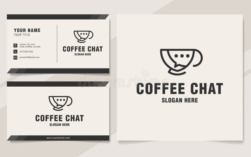 Coffee Chat Logo Template Monogram Style Stock Vector - Illustration of ...