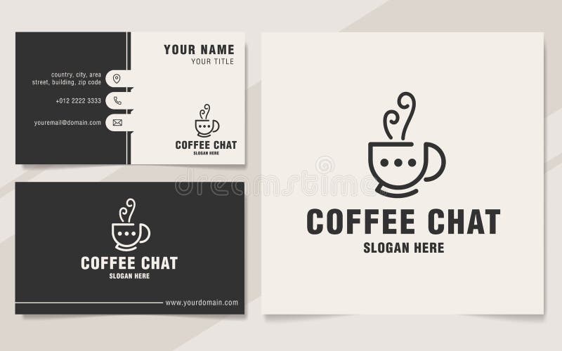 Coffee Chat Logo Template Monogram Style Stock Vector - Illustration of ...