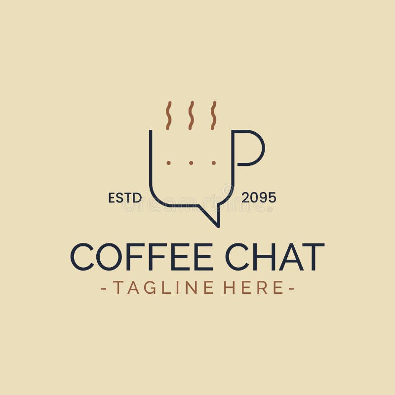 Coffee chat logo templates stock vector. Illustration of design - 326120362