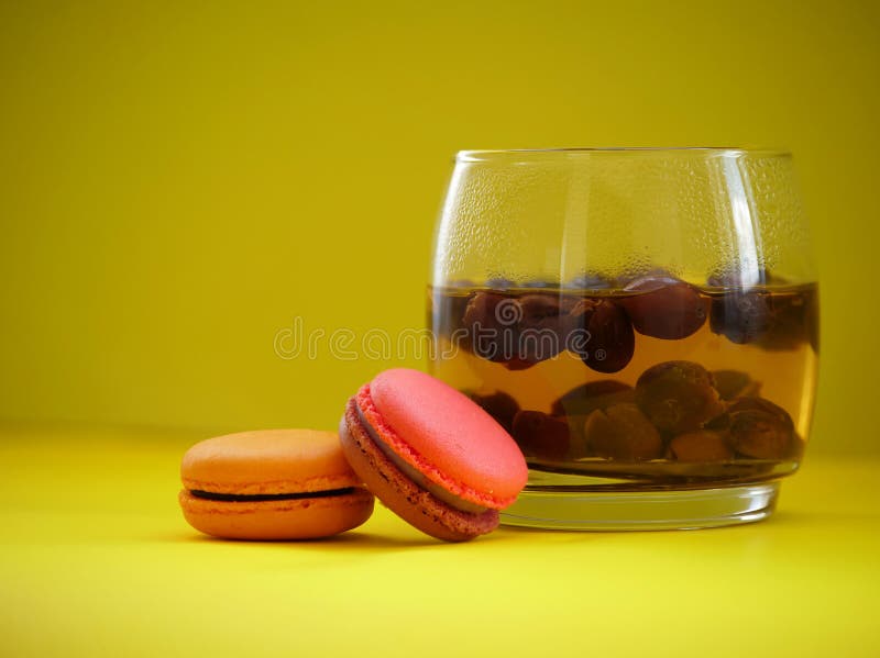 Coffee Cherries Tea and Macaroons Stock Image - Image of aroma, cherry ...