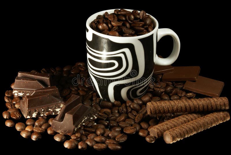 Coffee and chocolate stock image. Image of cookie, cafeteria - 5429607