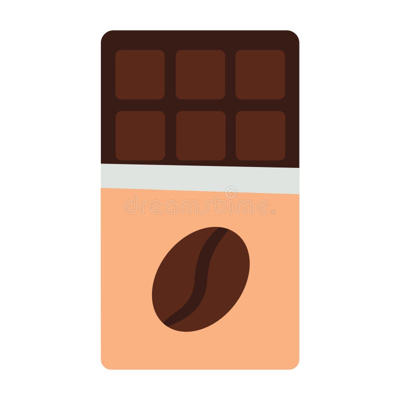 Coffee Chocolate Bar in Solid Cartoon Style Stock Vector - Illustration ...